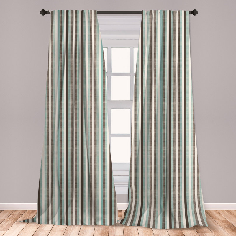 East Urban Home Striped Room Darkening Rod Pocket Curtain Panels